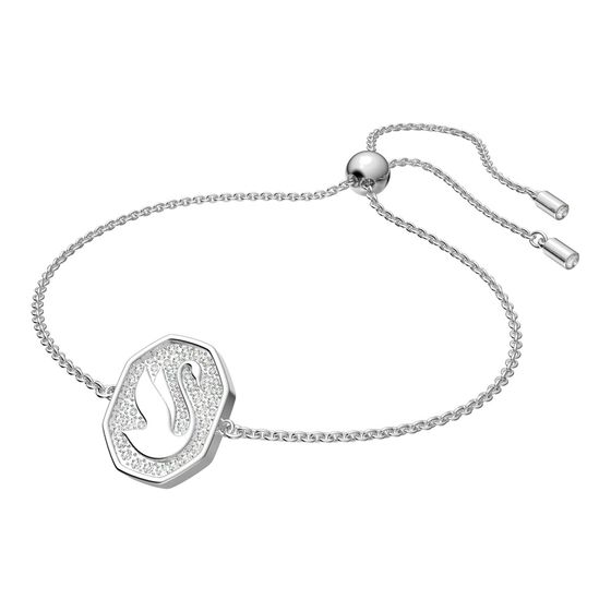 Pulseira Signum, Branco, Banhado a ródio | Swarovski - Swarovski BR