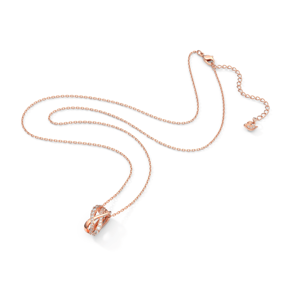 Colar Twist, Branco, banhado a Ouro Rosa | Swarovski - Swarovski BR
