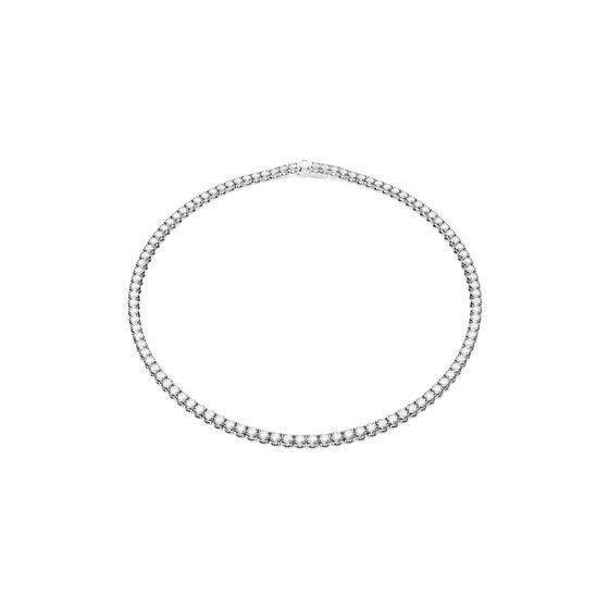 Colar Matrix Tennis, Lapidação redonda, Pequeno, Branco, Banhado a ...