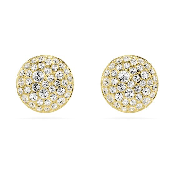 Brincos stud Meteora, Branco, Revestido em dourado | Swarovski ...