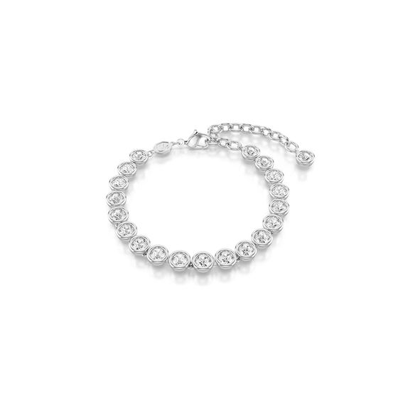 Pulseira Imber Tennis, Lapidação redonda, Branca, Revestido em ródio ...